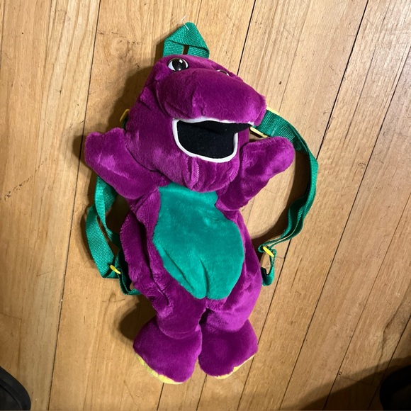the lyons group | Toys | Vintage 9s Barney Plush Backpack New With A ...
